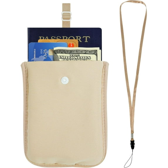 Blocking Travel Bra Wallet, Hidden Money Pouch with Adjustable Elastic ...