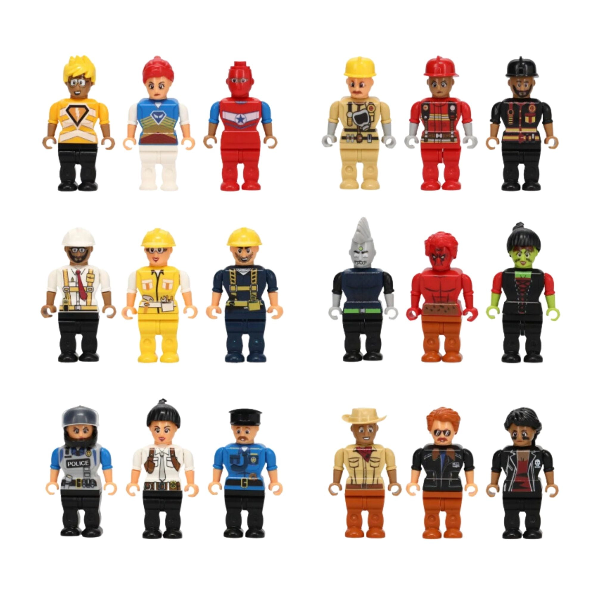 Blocks Character Figurines 3ct. Packs, Gift Idea Stocking Stuffer ...