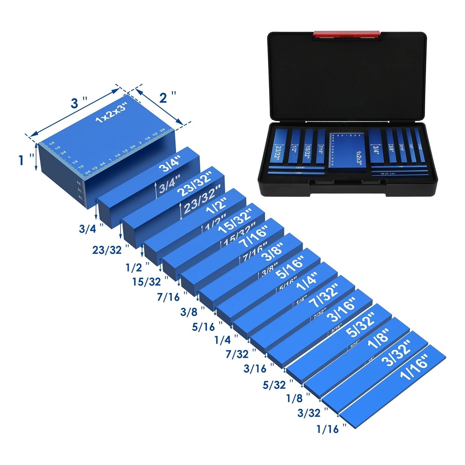 Blocks Height Gauge Set Inch Precision Aluminum Setup Bars for Router ...