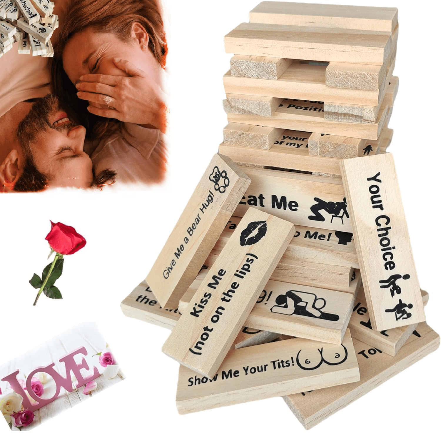 Blocks Tower Game for Adult Couples, Board Tumbling Stacking Block for ...