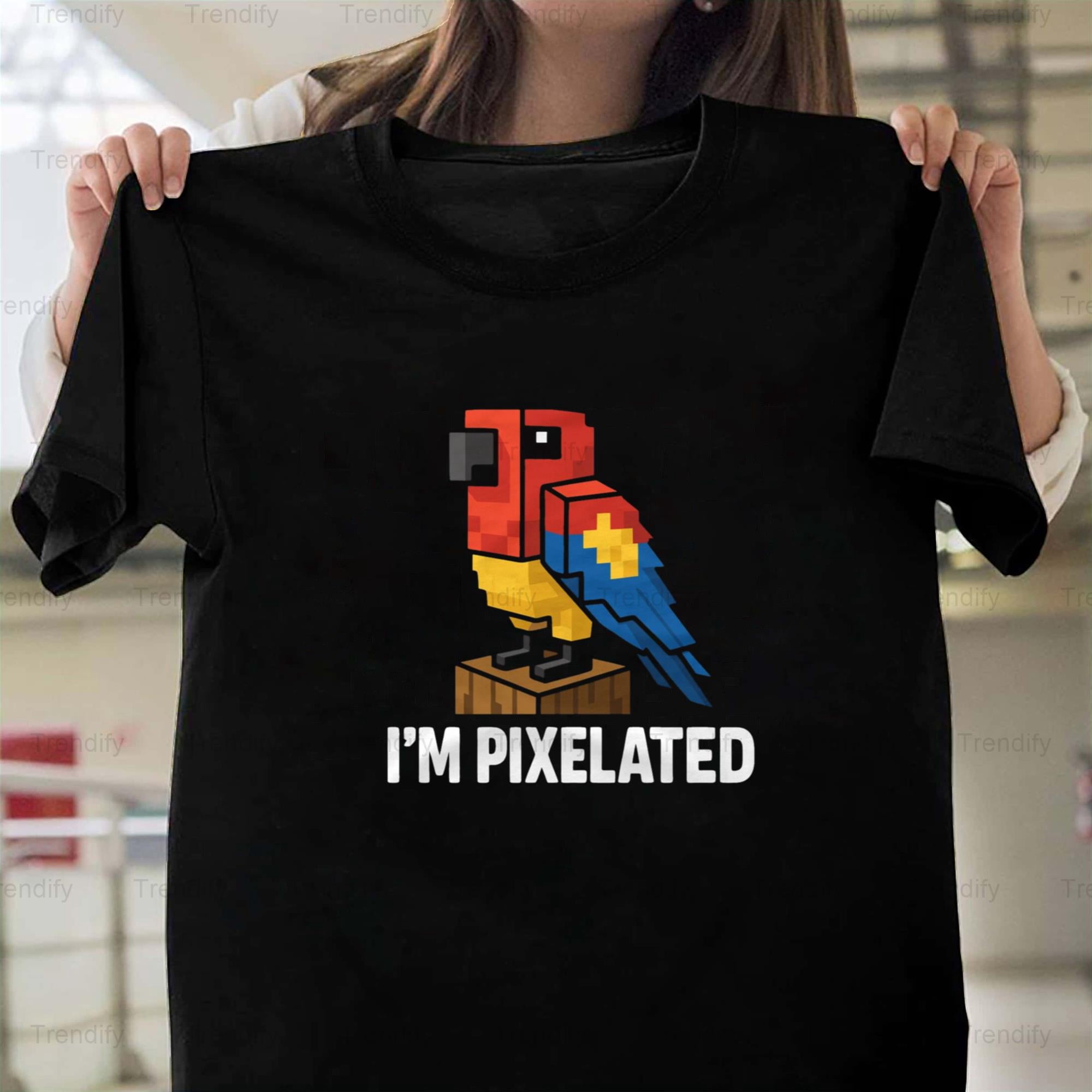 Blocky Jungle Parrot Pixel Art Retro Gamer Aesthetic Style Graphic ...