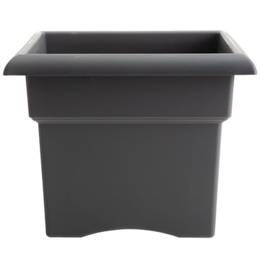 Bloem 57914 14" x 14" Square Black Plastic Box Planter - Walmart.com