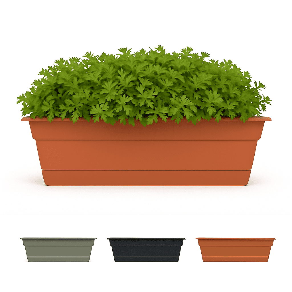 Bloem Dura Cotta 24" Terra Cotta Resin Rectangle Window Box Planter ...