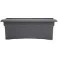 "Bloem Veranda 26-in Wide Deck Box Resin Planter, Charcoal Gray, 11.75 ...