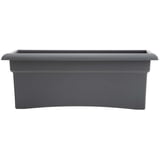 "Bloem Veranda 26-in Wide Deck Box Resin Planter, Charcoal Gray, 11.75 ...