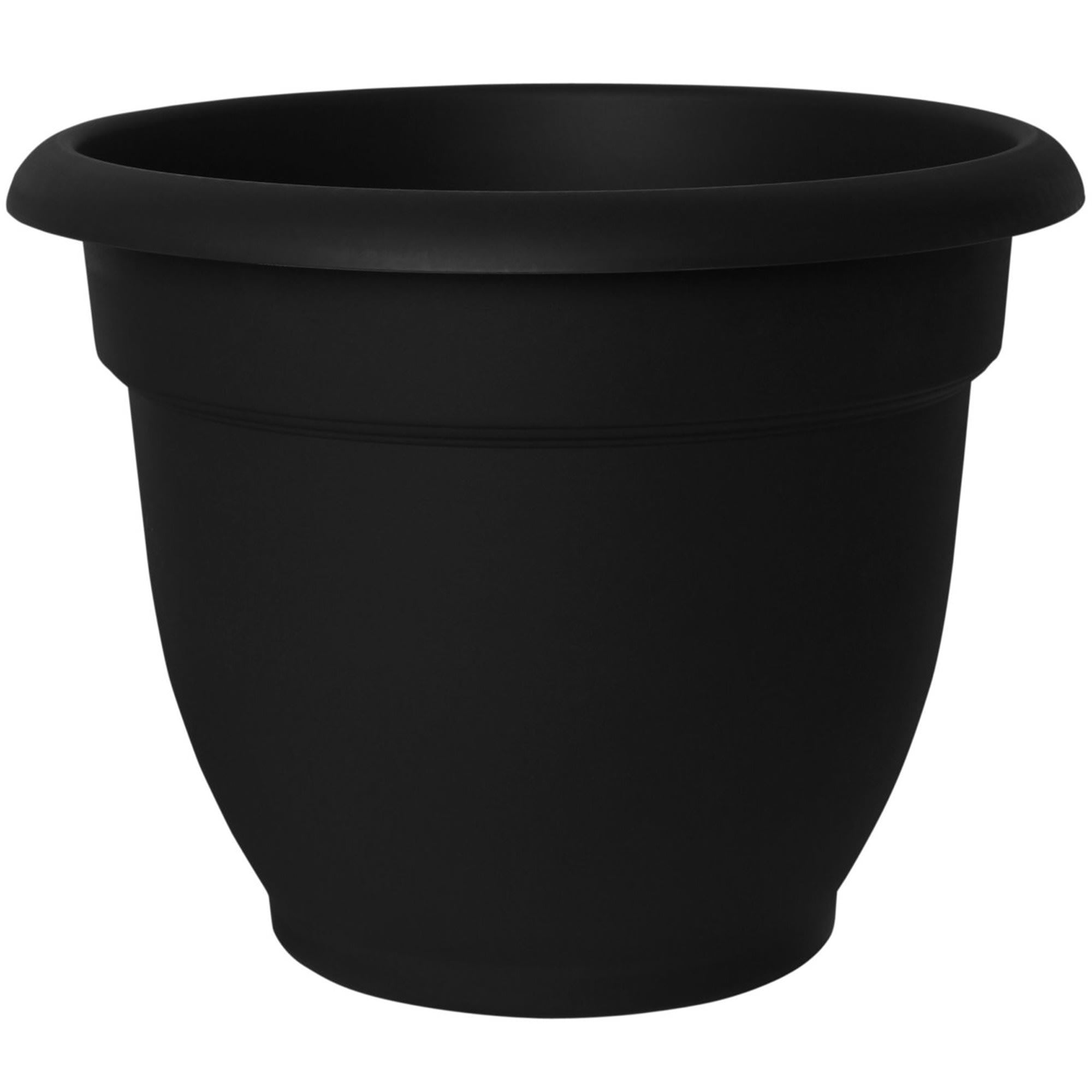 Bloem Ariana Pot Planter: 12" - Black - Durable Resin Pot, For Indoor ...