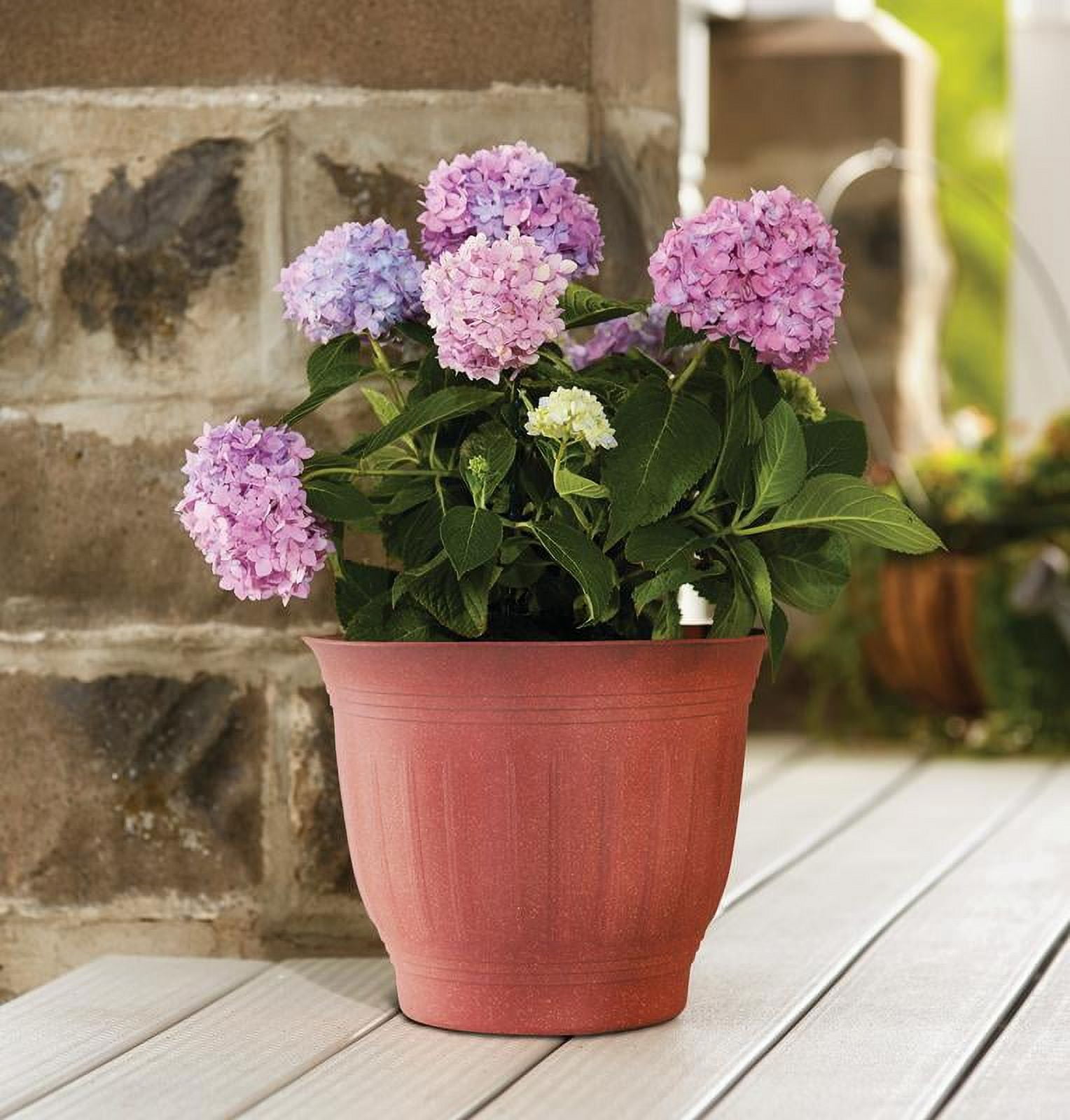 Bloem Colonnade Wood Resin Planter 12" Brick Red - Walmart.com