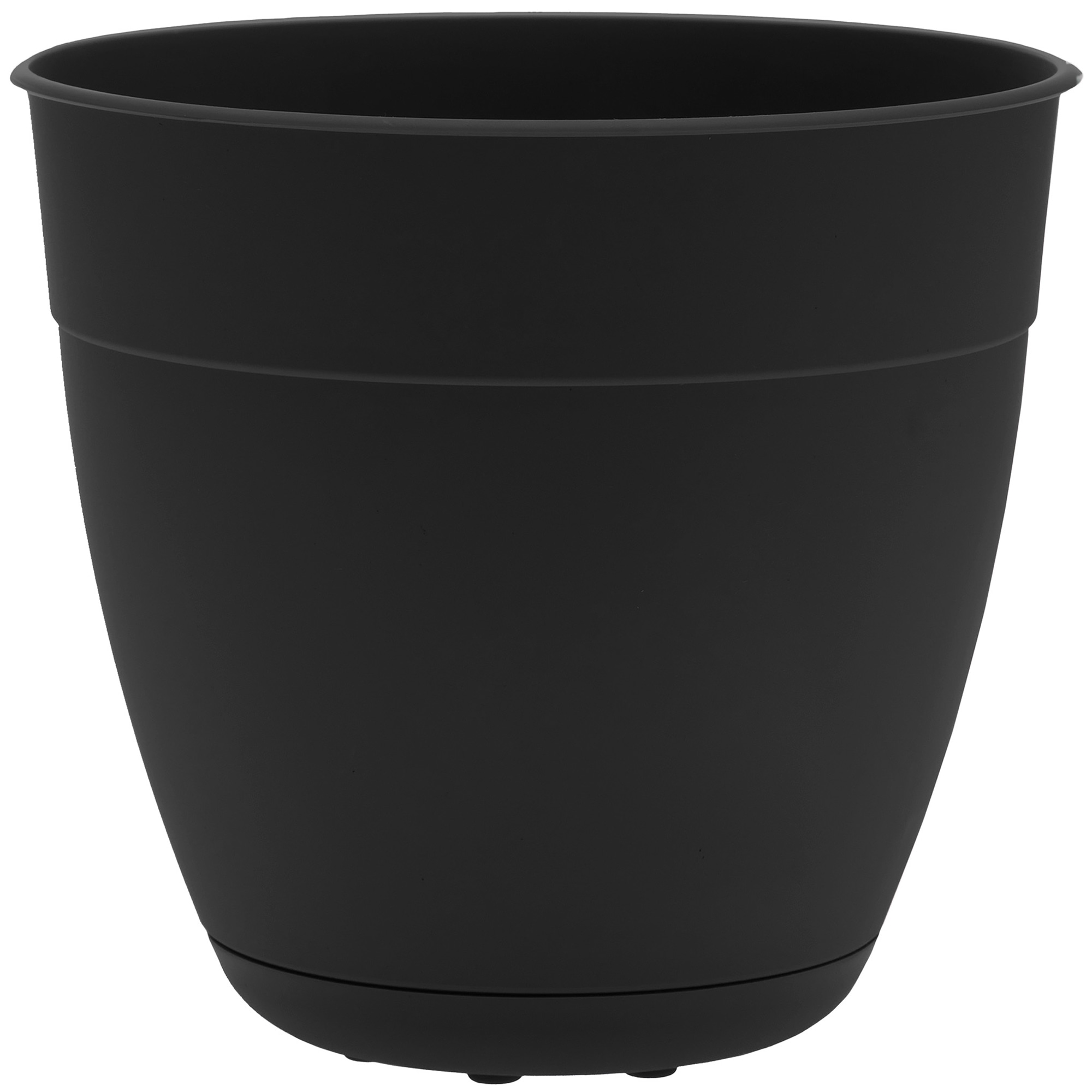 Bloem Dayton Planter With Saucer: 12" - Black - 100% Recycled Plastic ...