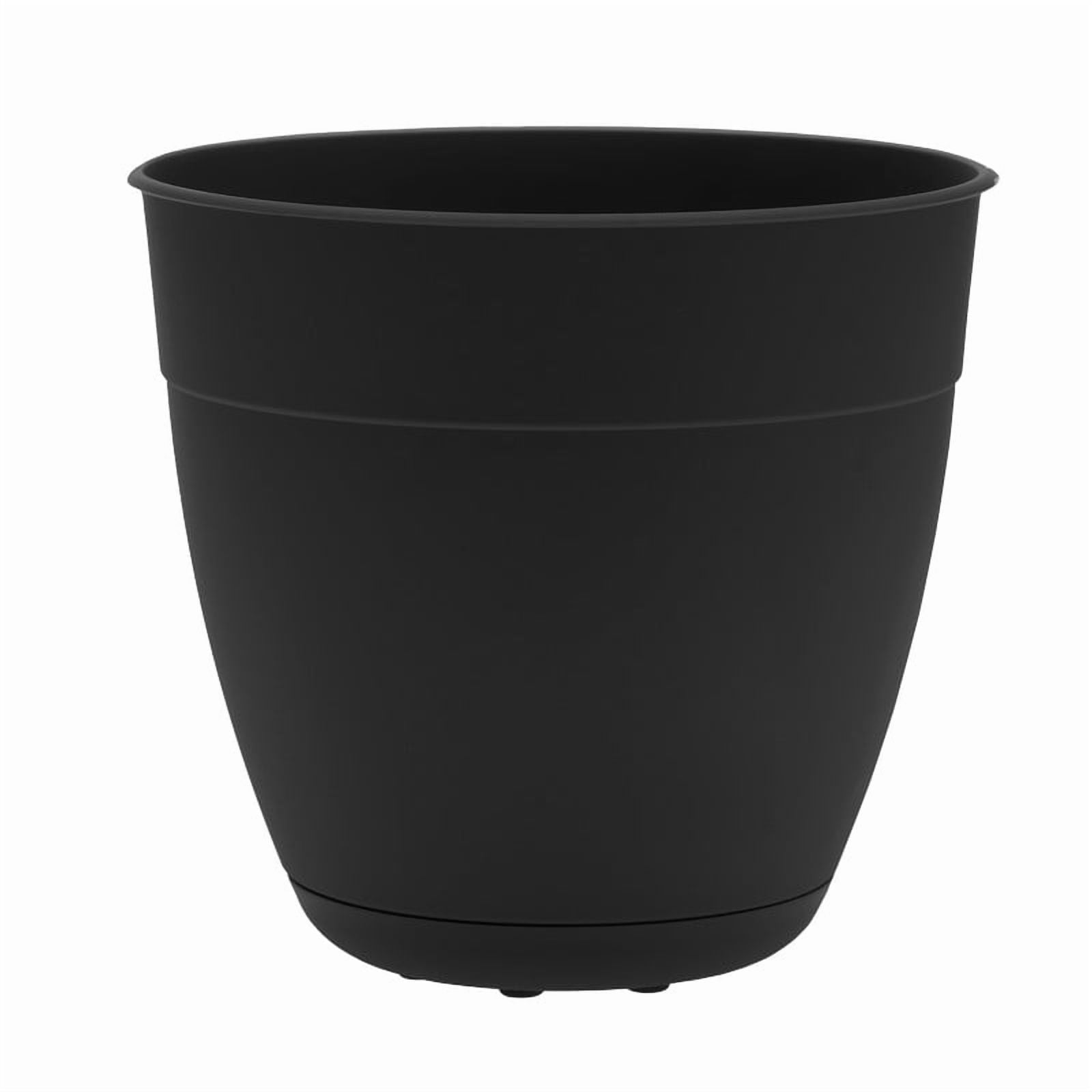 Bloem Dayton 12" Black Recyled Plastic Planter Pot with Drainage Holes ...