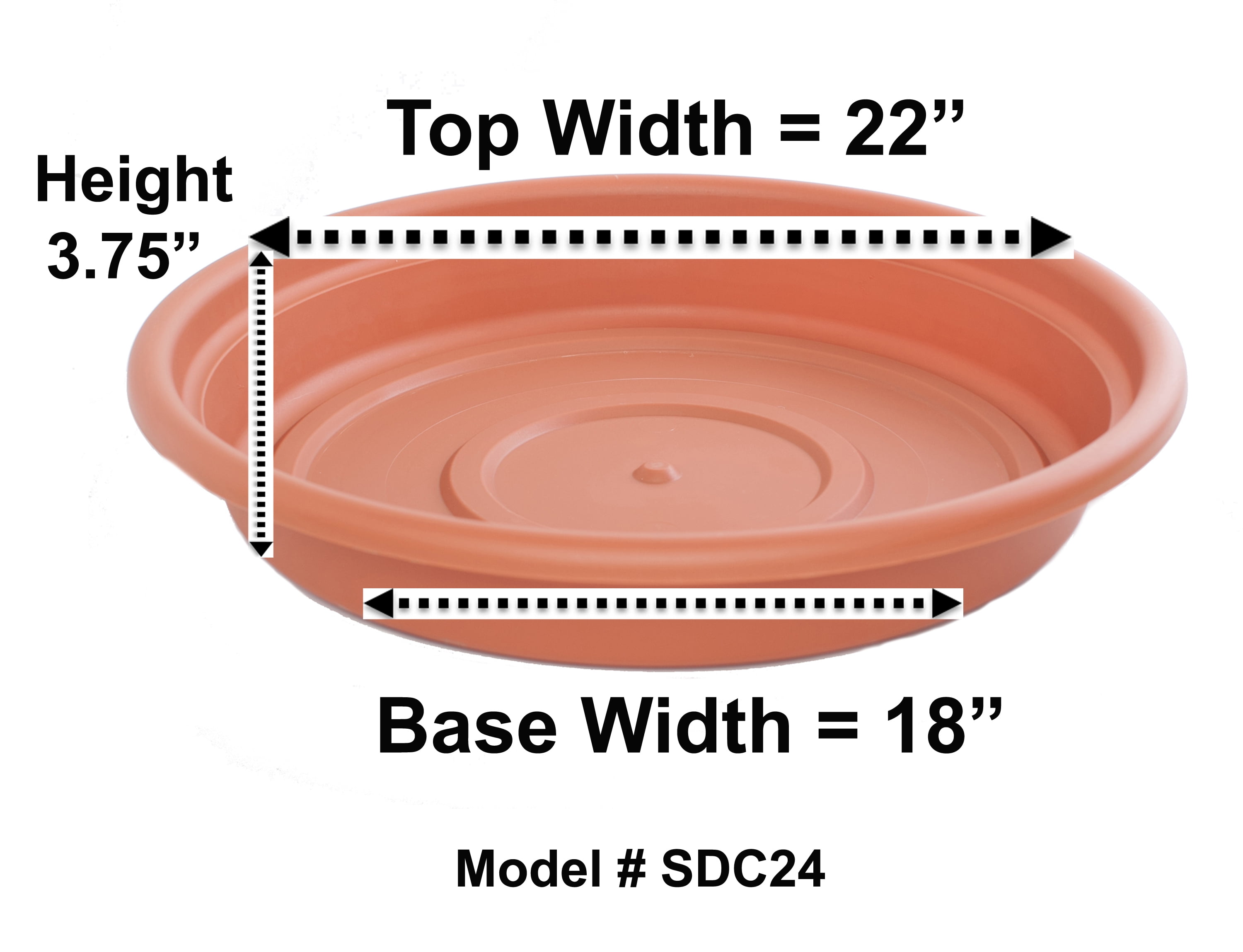Bloem Dura Cotta Plant Saucer Tray 24" Terra Cotta - Walmart.com