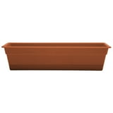 "Bloem Dura Cotta Collection Rectangular Planter with Tray, 30"", Terra ...