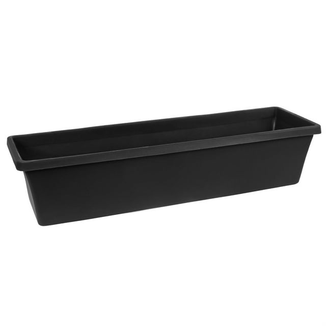 "Bloem Living Black Window Box Planter, 24"", UV Additives, All-Weather ...