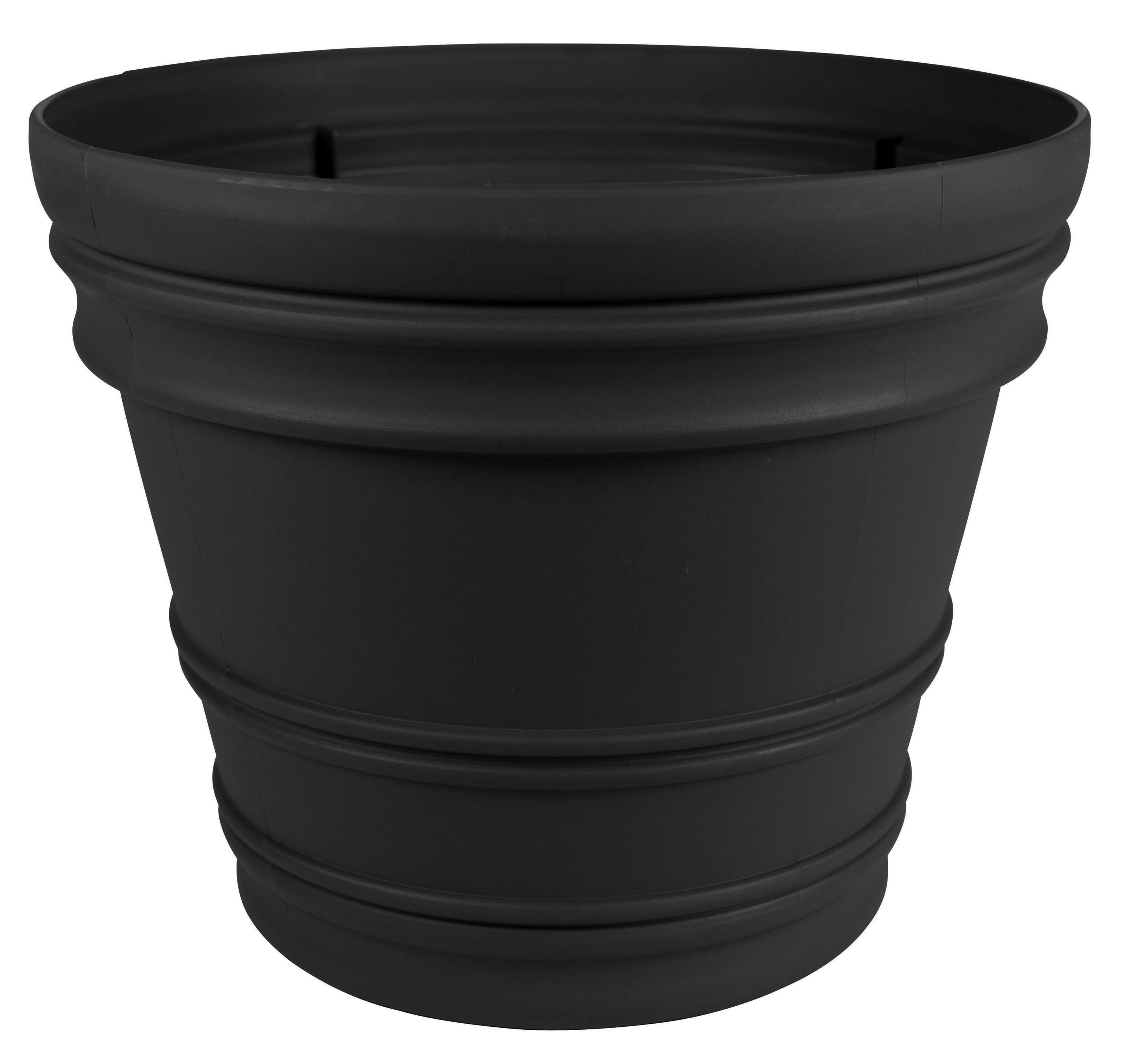 Bloem Rolled Rim Planter 22" Black - Walmart.com