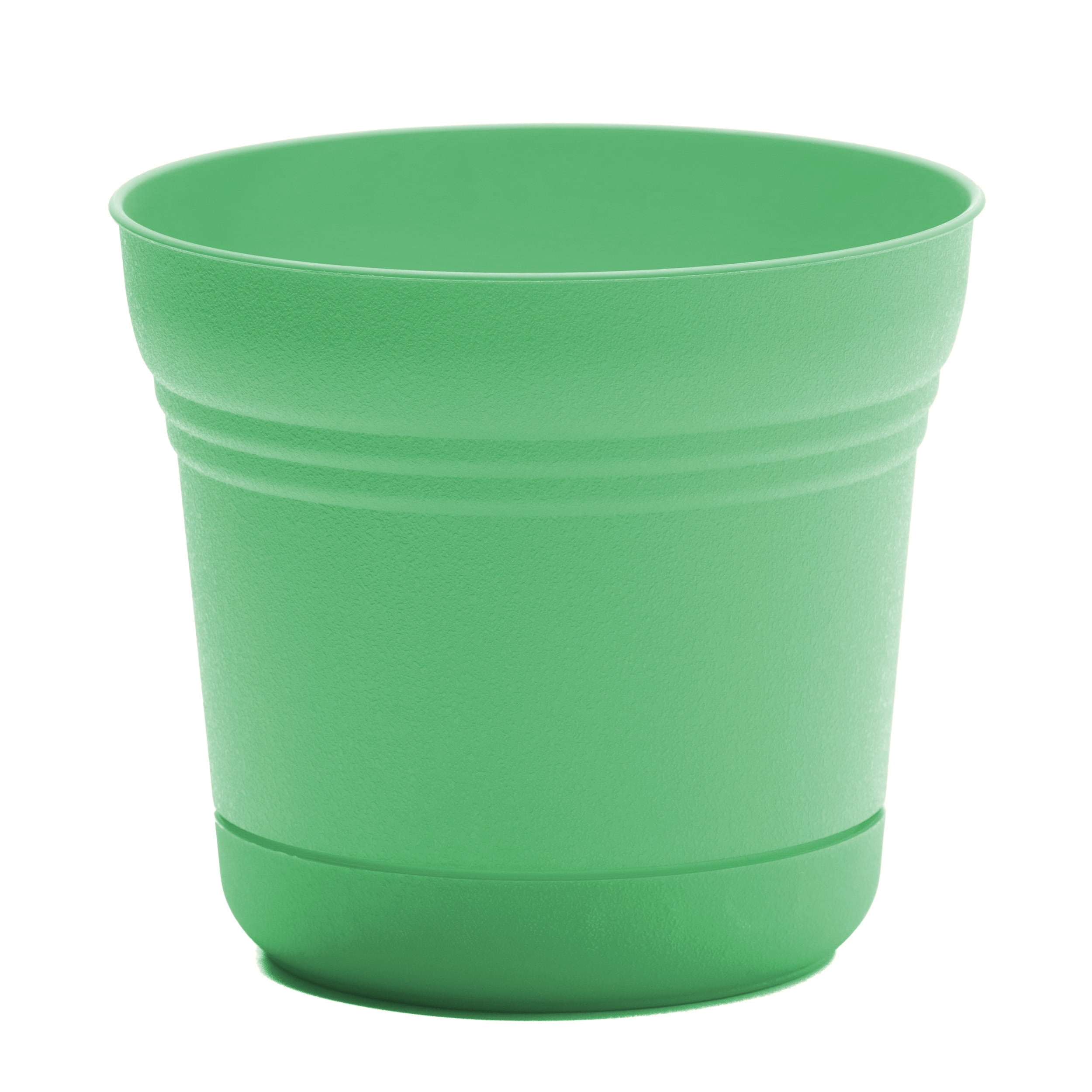 Bloem Saturn 14" Mint Green Round Planter Pot with Snap-in Saucer for ...
