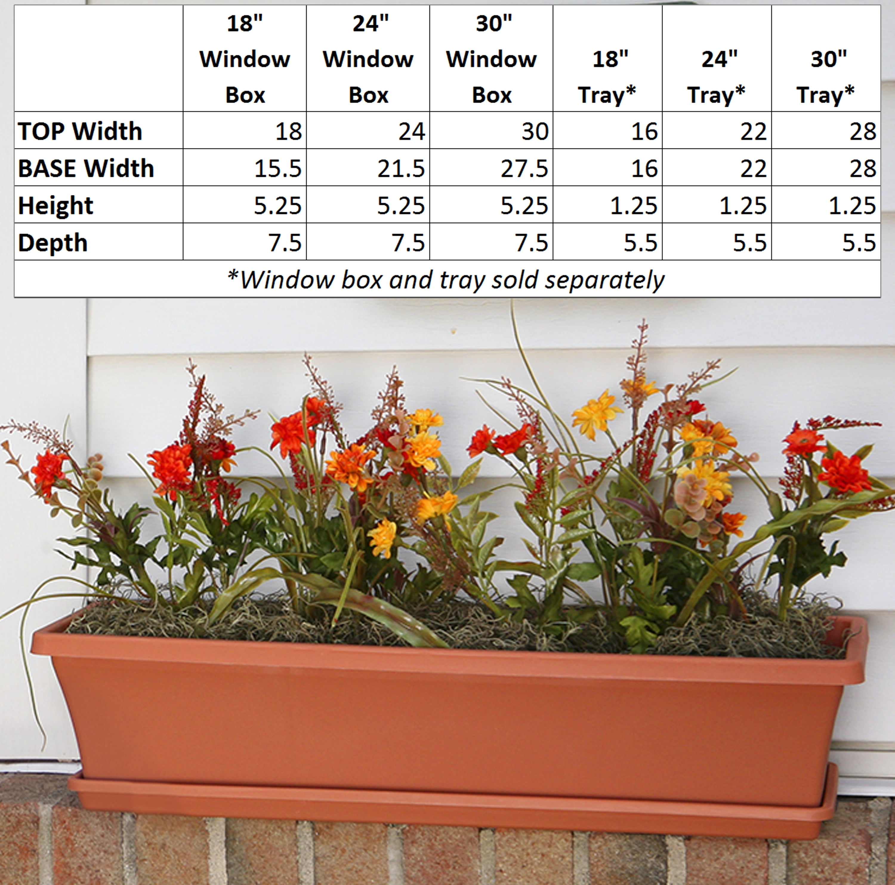 Bloem Terra Window Box Planter 24" Terra Cotta - Walmart.com