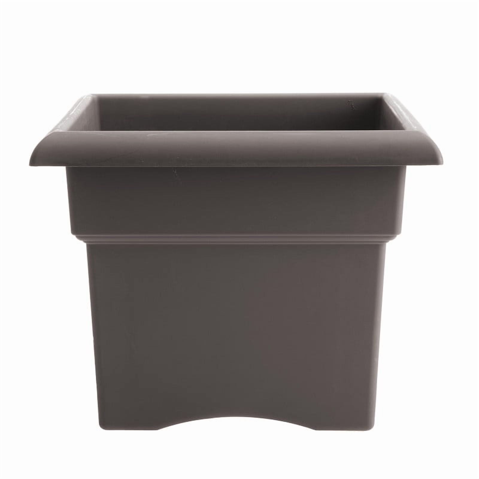 Bloem Veranda 14" Peppercorn Square Deck Box Planter with Optional ...