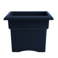 Bloem Veranda 18" Navy Square Deck Box Planter with Optional Knock-Out ...