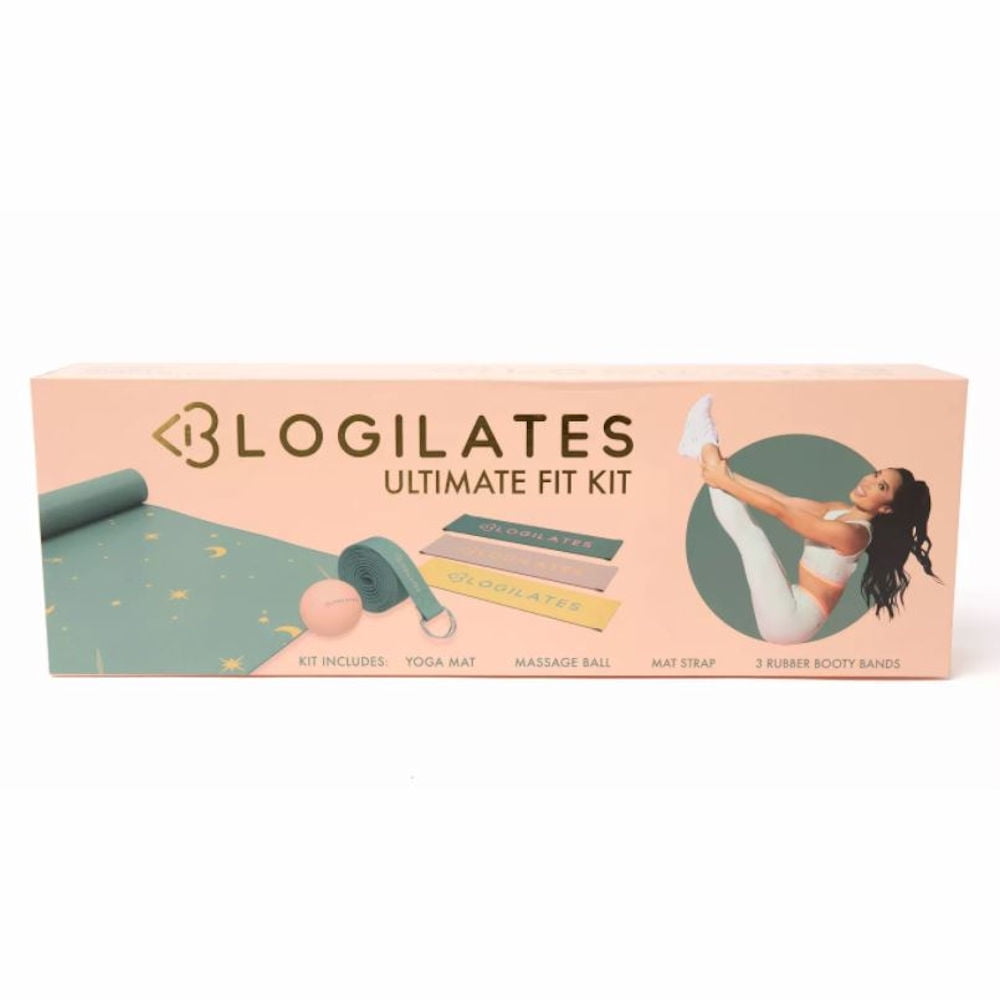 Blogilates Ultimate Fit Yoga Mat Kit with Yoga Mat, Strap, Massage Ball ...