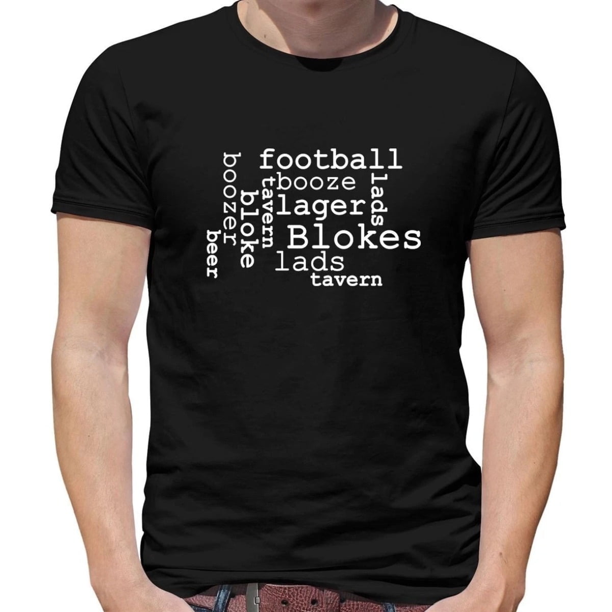 Blokes Word Cloud - Mens T-Shirt - Stag Holiday Beer Beers Slogan Funny ...