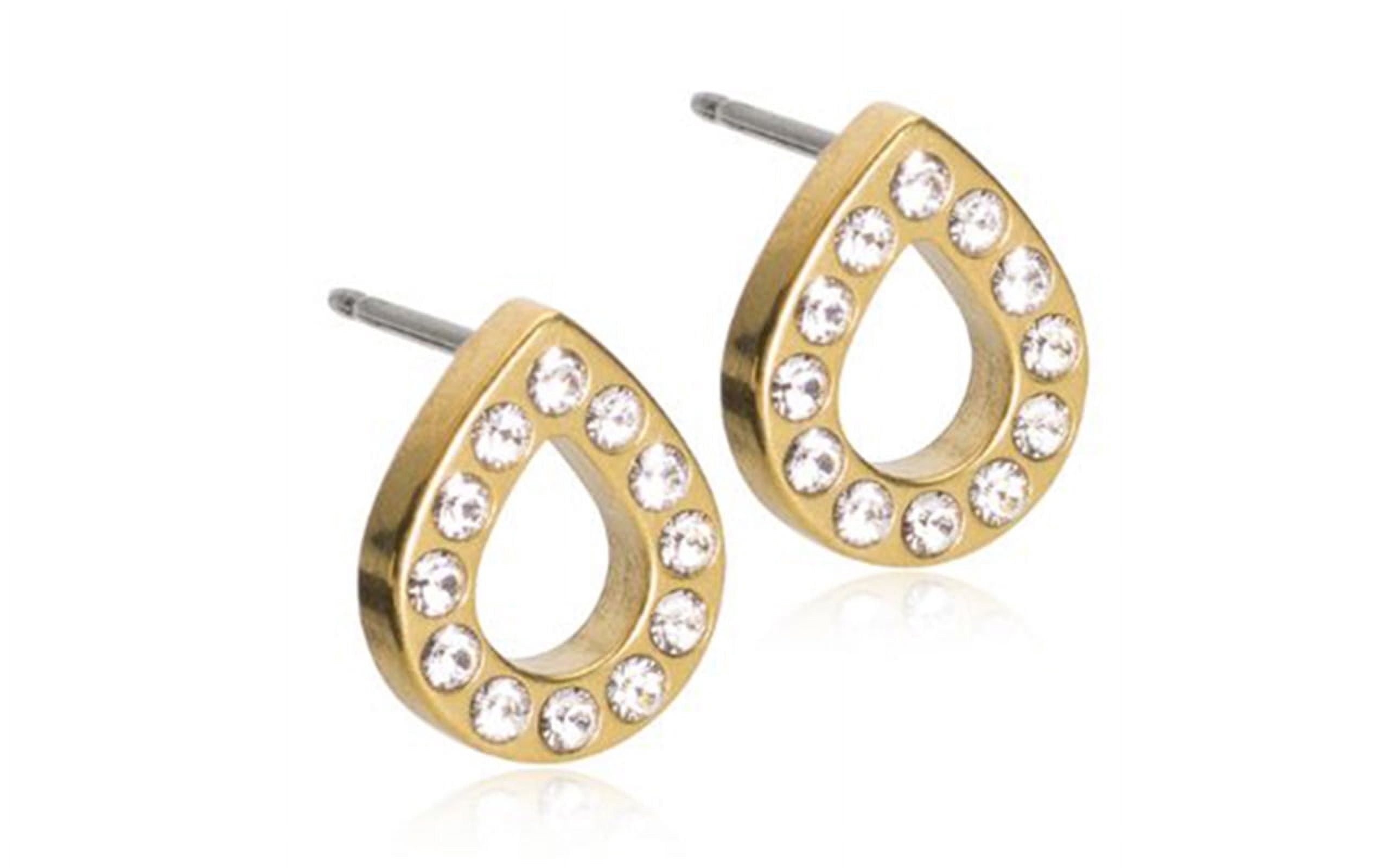 Blomdahl | Hypoallergenic | Golden Titanium 10mm Brilliance Drop Hollow ...