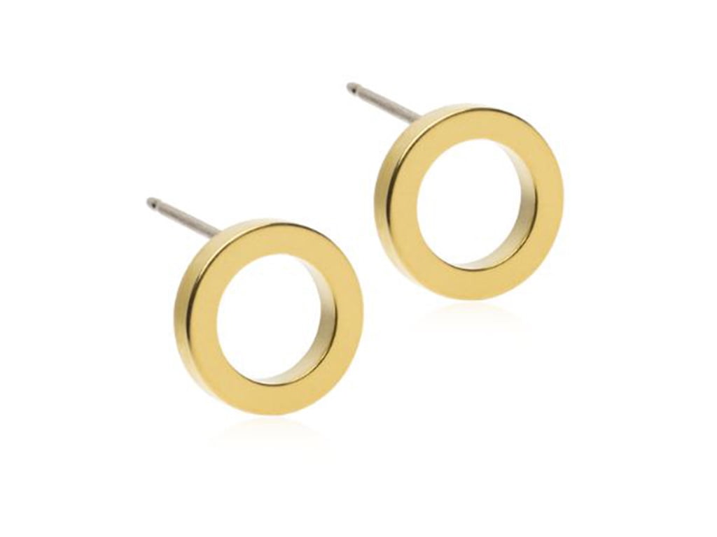Blomdahl | Hypoallergenic | Golden Titanium 10mm Puck Hollow Stud ...