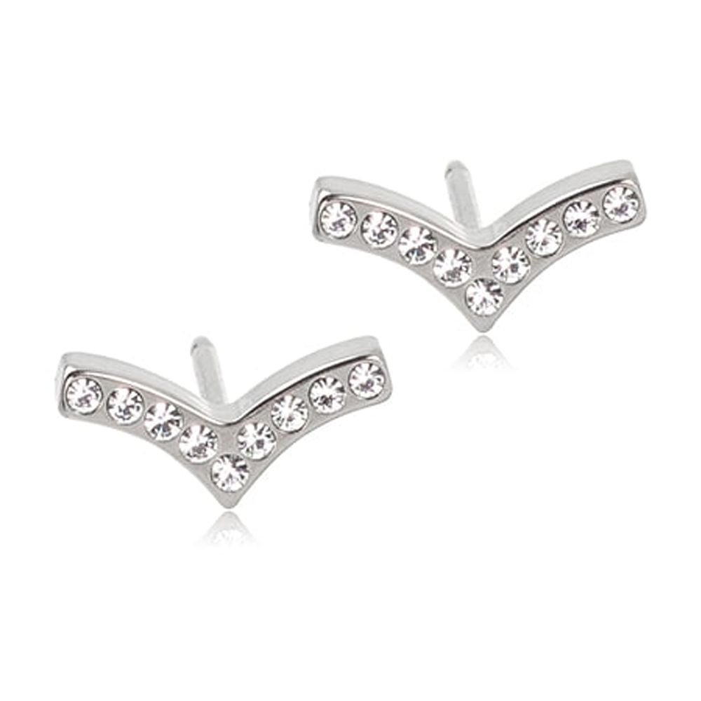 Blomdahl | Hypoallergenic | Natural Titanium Brilliance Wing Crystal ...