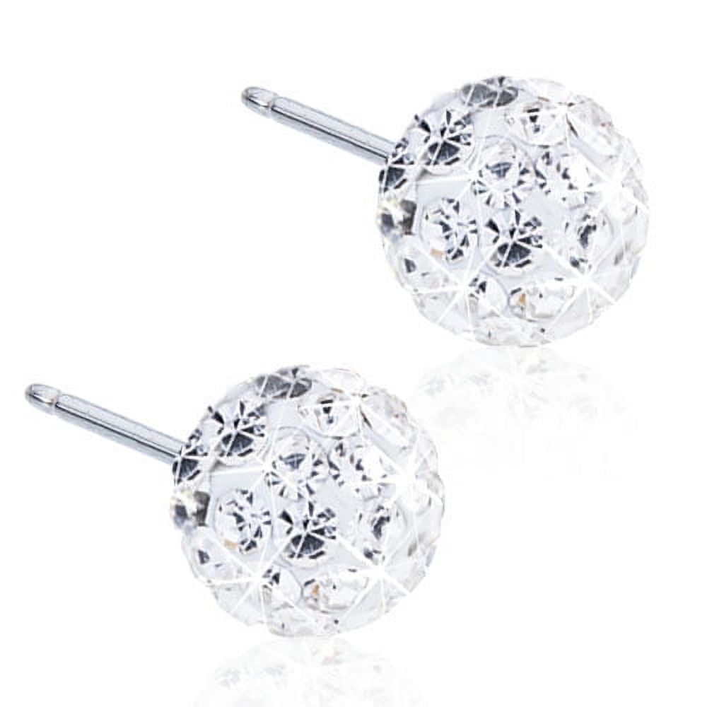 Blomdahl | Hypoallergenic | Natural Titanium Crystal Ball 6mm Stud ...