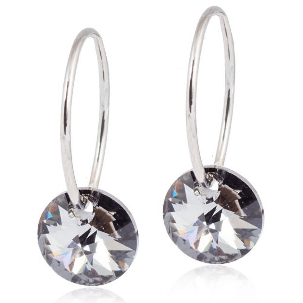 Blomdahl | Hypoallergenic | Natural Titanium Round Crystal Pendant ...