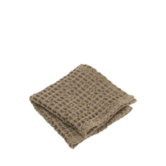 Blomus 66390 12 x 12 in. Caro Waffle Bathroom Washcloth, Tan - Set of 2 ...