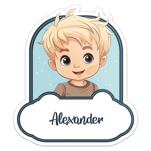 Blond Baby Boy Alexander Sticker Phone Decal Water Bottle Stickers Car ...