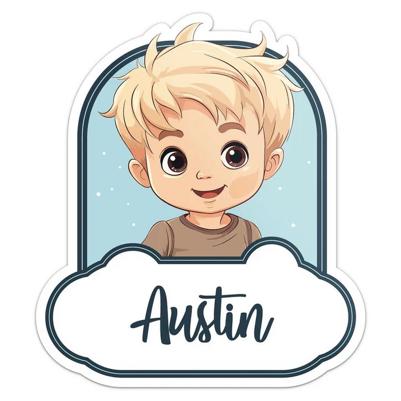 Blond Baby Boy Austin Sticker Phone Decal Water Bottle Stickers Car ...