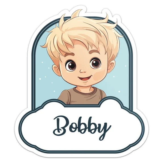 Blond Baby Boy Bobby Sticker Phone Decal Water Bottle Stickers Car ...