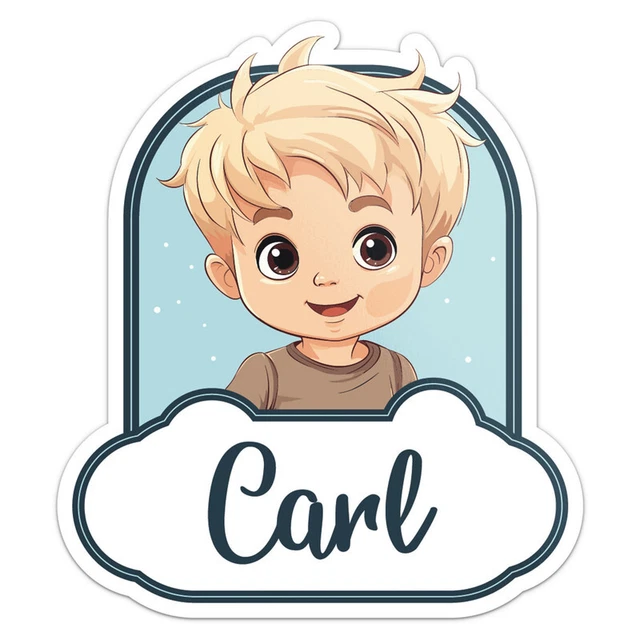 Blond Baby Boy Carl Sticker Phone Decal Water Bottle Stickers Car ...