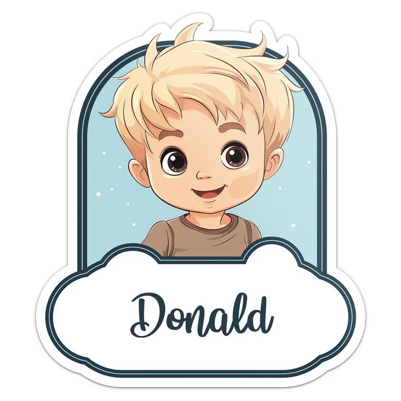 Blond Baby Boy Donald Sticker Phone Decal Water Bottle Stickers Car ...