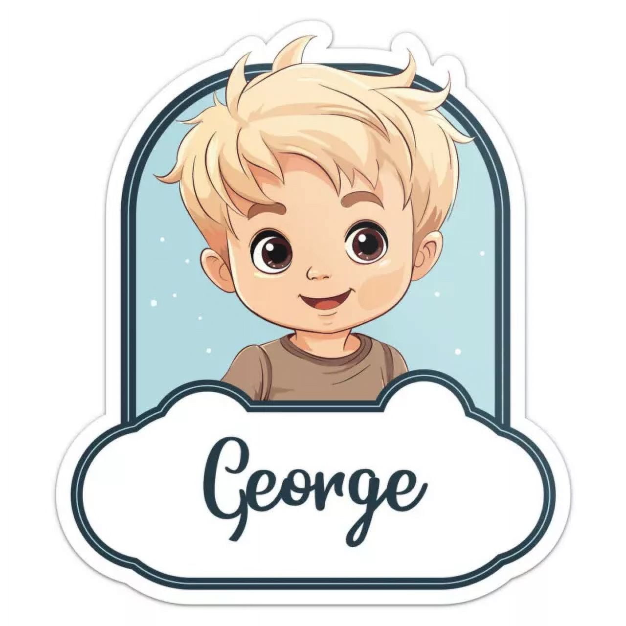Blond Baby Boy George Sticker Phone Decal Water Bottle Stickers Car ...