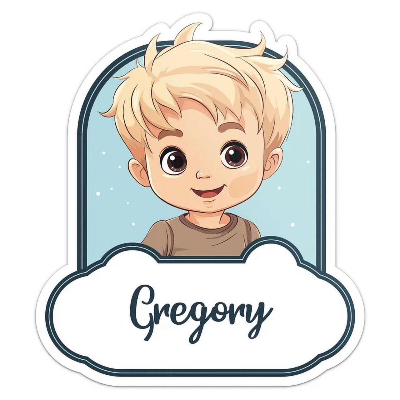 Blond Baby Boy Gregory Sticker Phone Decal Water Bottle Stickers Car ...