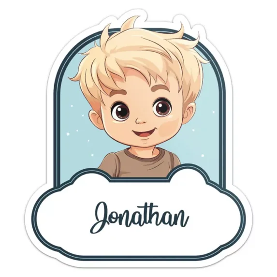 Blond Baby Boy Jonathan Sticker Phone Decal Water Bottle Stickers Car ...