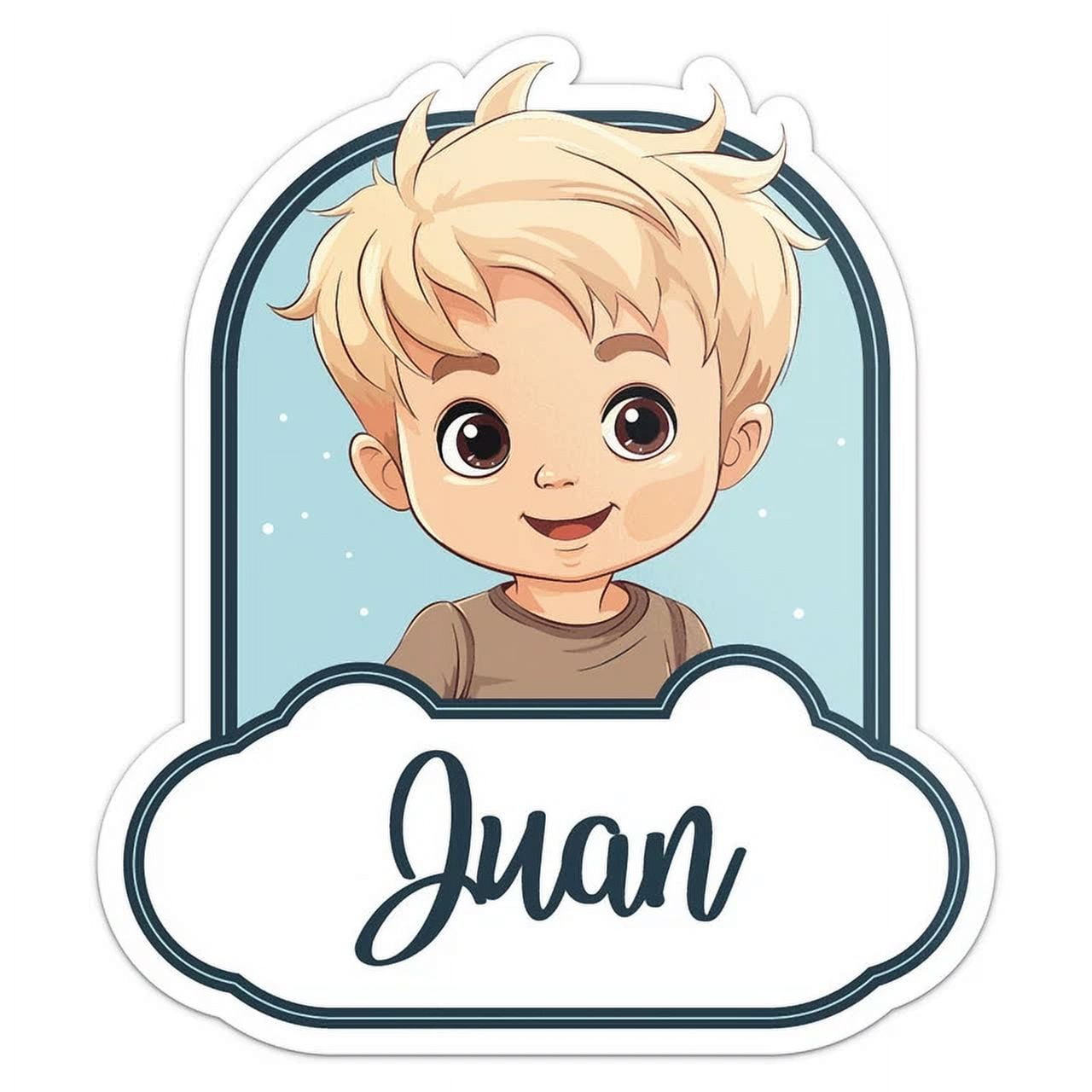 Blond Baby Boy Juan Sticker Phone Decal Water Bottle Stickers Car ...