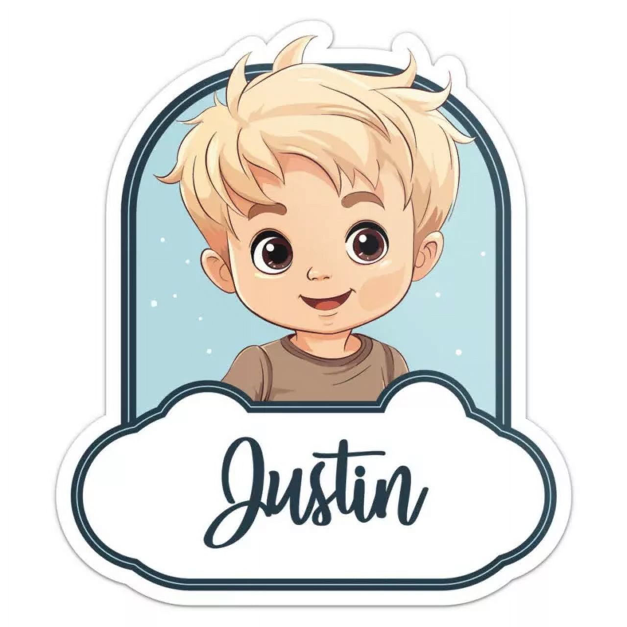 Blond Baby Boy Justin Sticker Phone Decal Water Bottle Stickers Car ...
