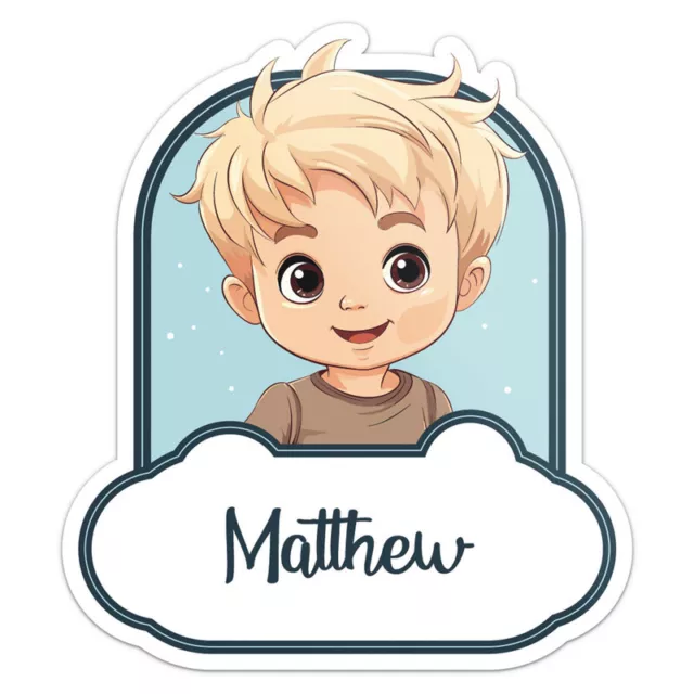 Blond Baby Boy Matthew Sticker Phone Decal Water Bottle Stickers Car ...