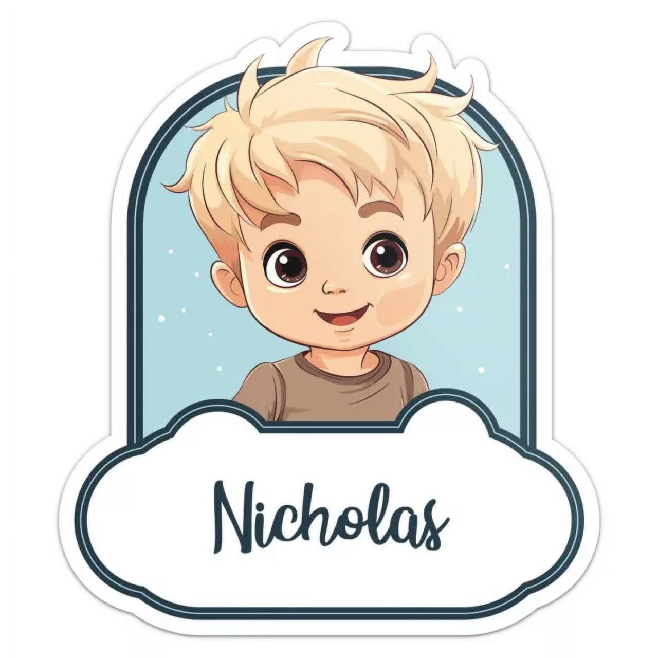 Blond Baby Boy Nicholas Sticker Phone Decal Water Bottle Stickers Car ...