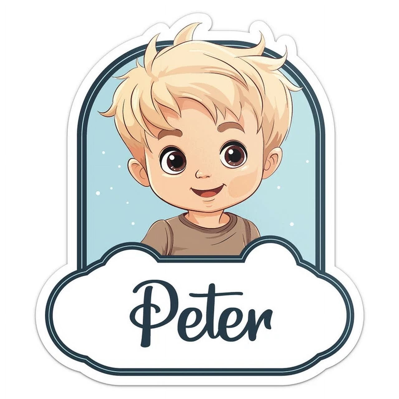 Blond Baby Boy Peter Sticker Phone Decal Water Bottle Stickers Car ...