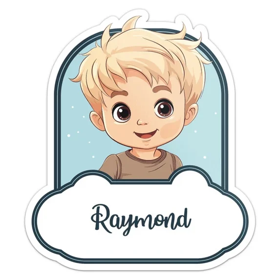 Blond Baby Boy Raymond Sticker Phone Decal Water Bottle Stickers Car ...