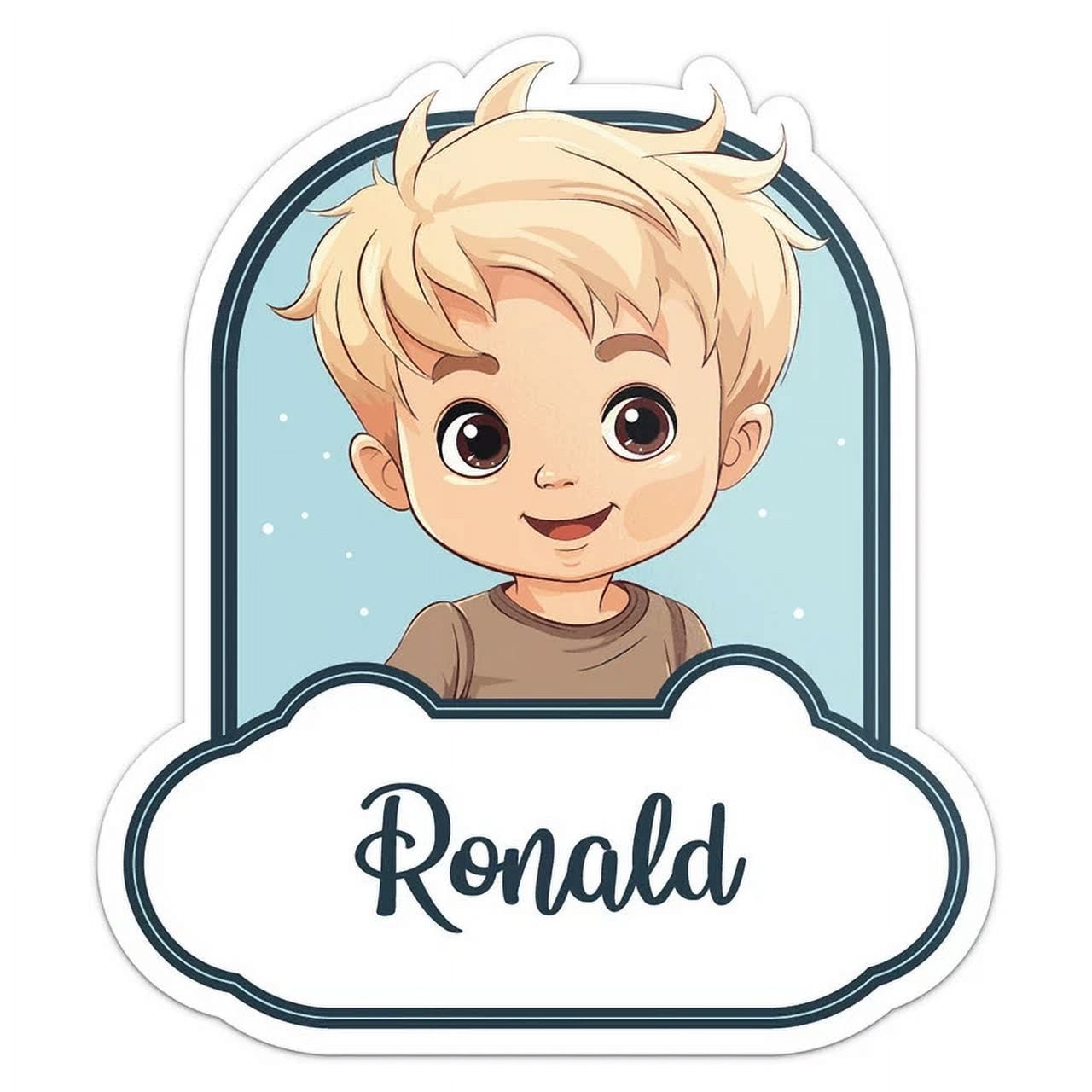 Blond Baby Boy Ronald Sticker Phone Decal Water Bottle Stickers Car ...