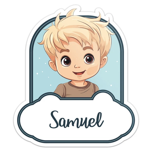 Blond Baby Boy Samuel Sticker Phone Decal Water Bottle Stickers Car ...
