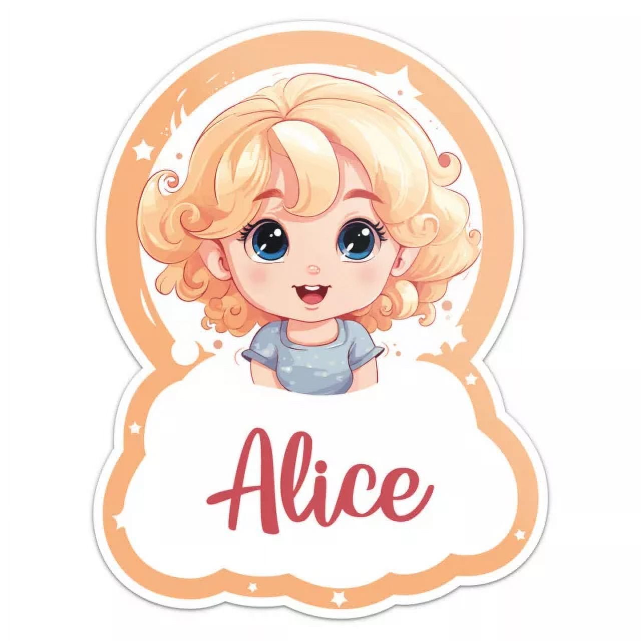Blond Baby Girl Alice Sticker Phone Decal Water Bottle Stickers Car ...