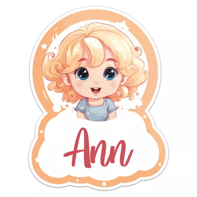 Blond Baby Girl Ann Sticker Phone Decal Water Bottle Stickers Car ...