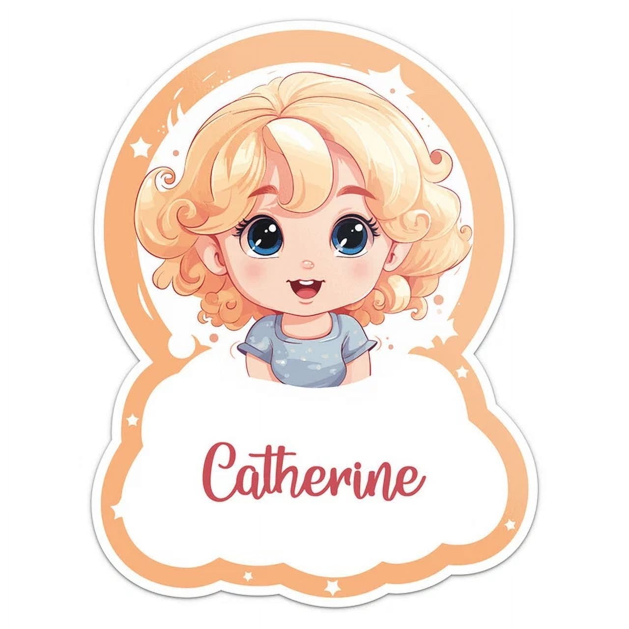 Blond Baby Girl Catherine Sticker Phone Decal Water Bottle Stickers Car ...