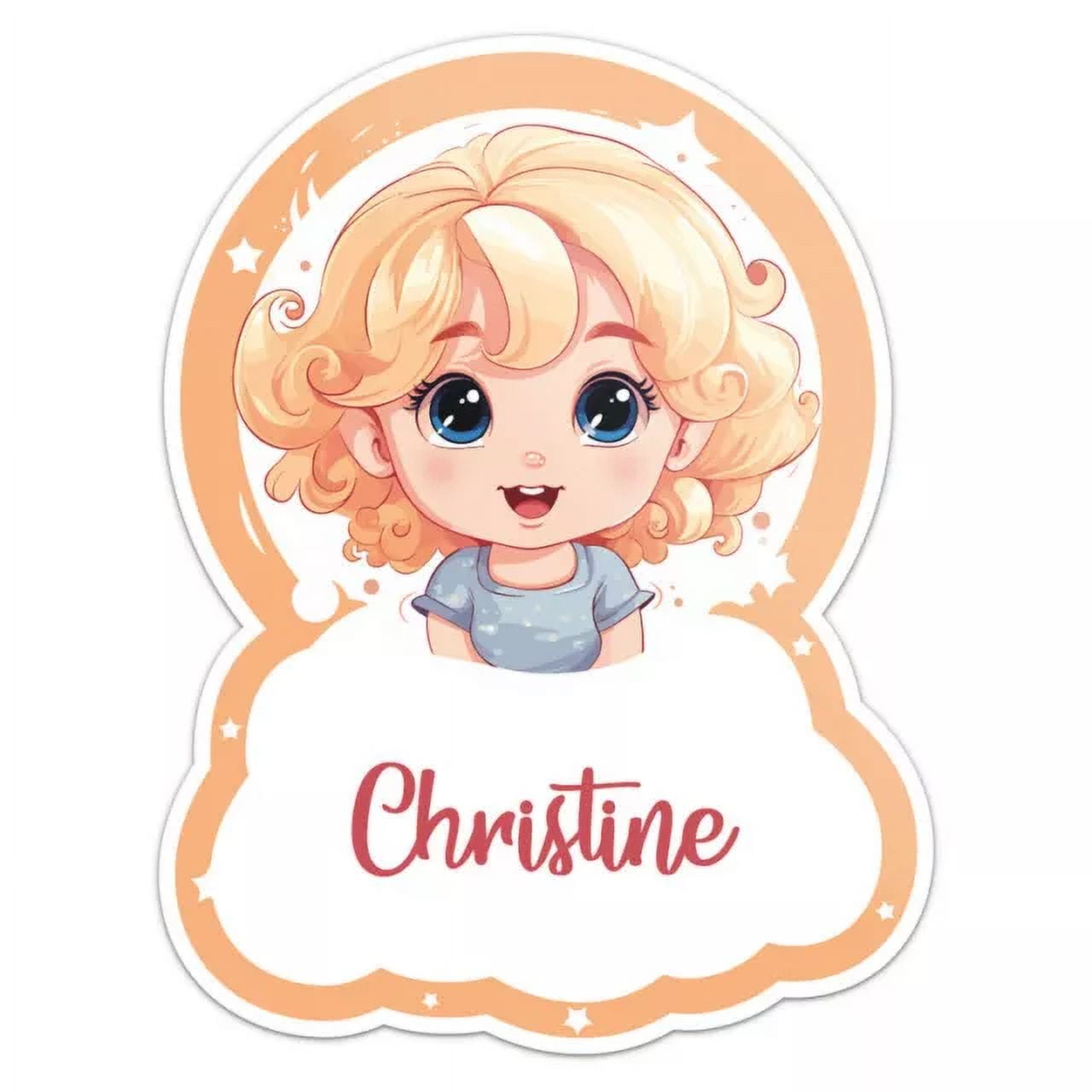 Blond Baby Girl Christine Sticker Phone Decal Water Bottle Stickers Car ...