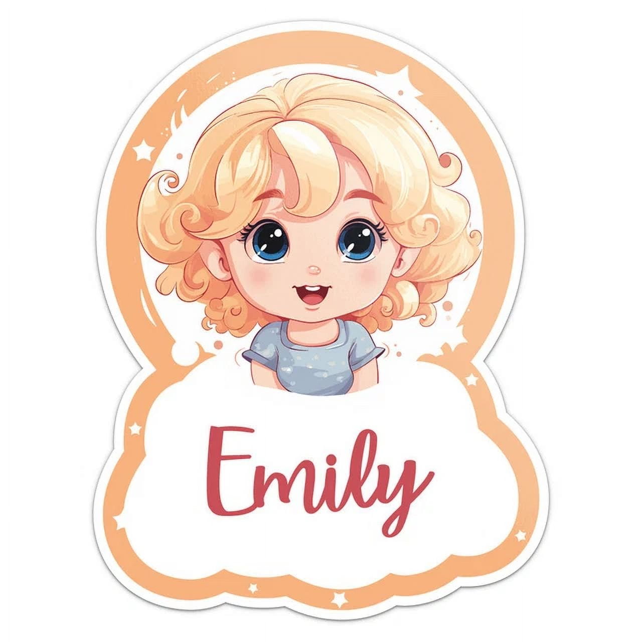 Blond Baby Girl Emily Sticker Phone Decal Water Bottle Stickers Car ...